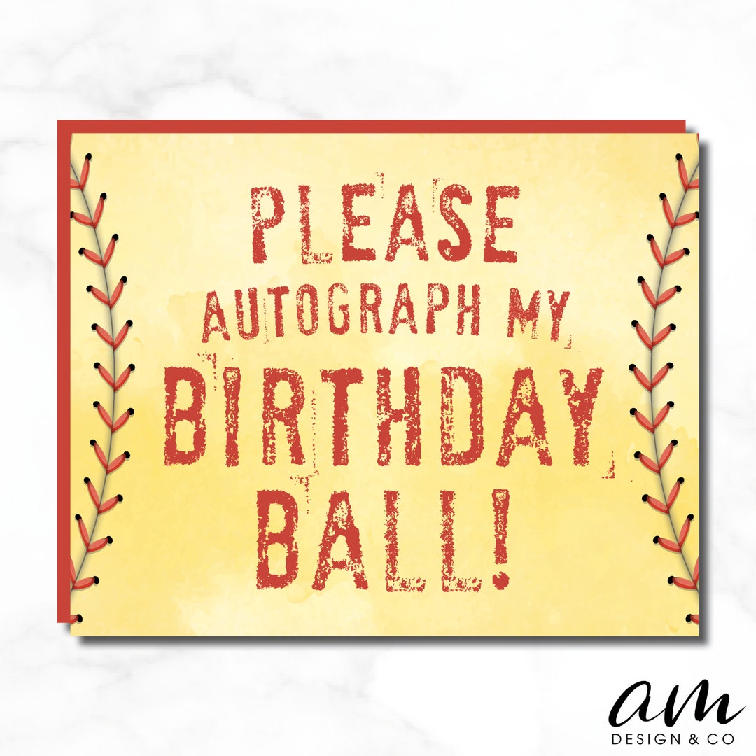 PARKER Please Autograph My Birthday Ball, Sandlot Birthday Party Sign ...