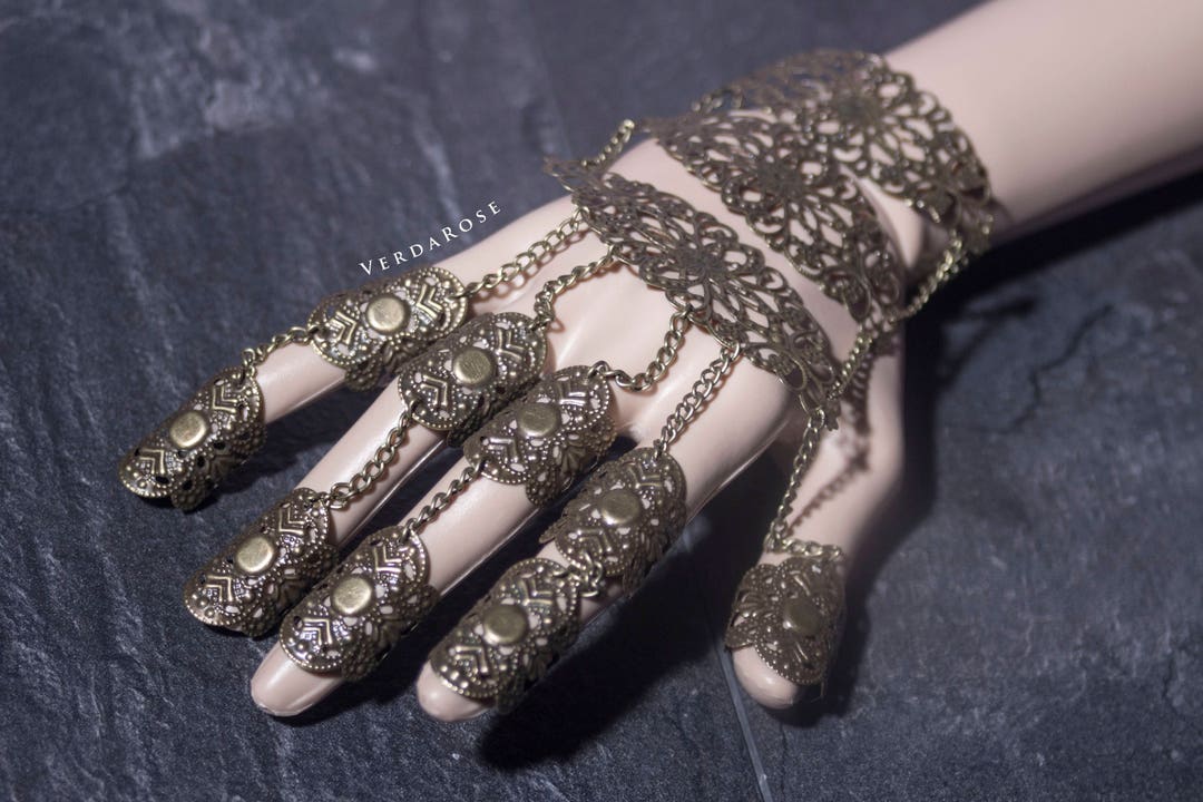 Copper Bronze Gauntlet Hand Jewellery Metal Glove Knight King Arthur ...