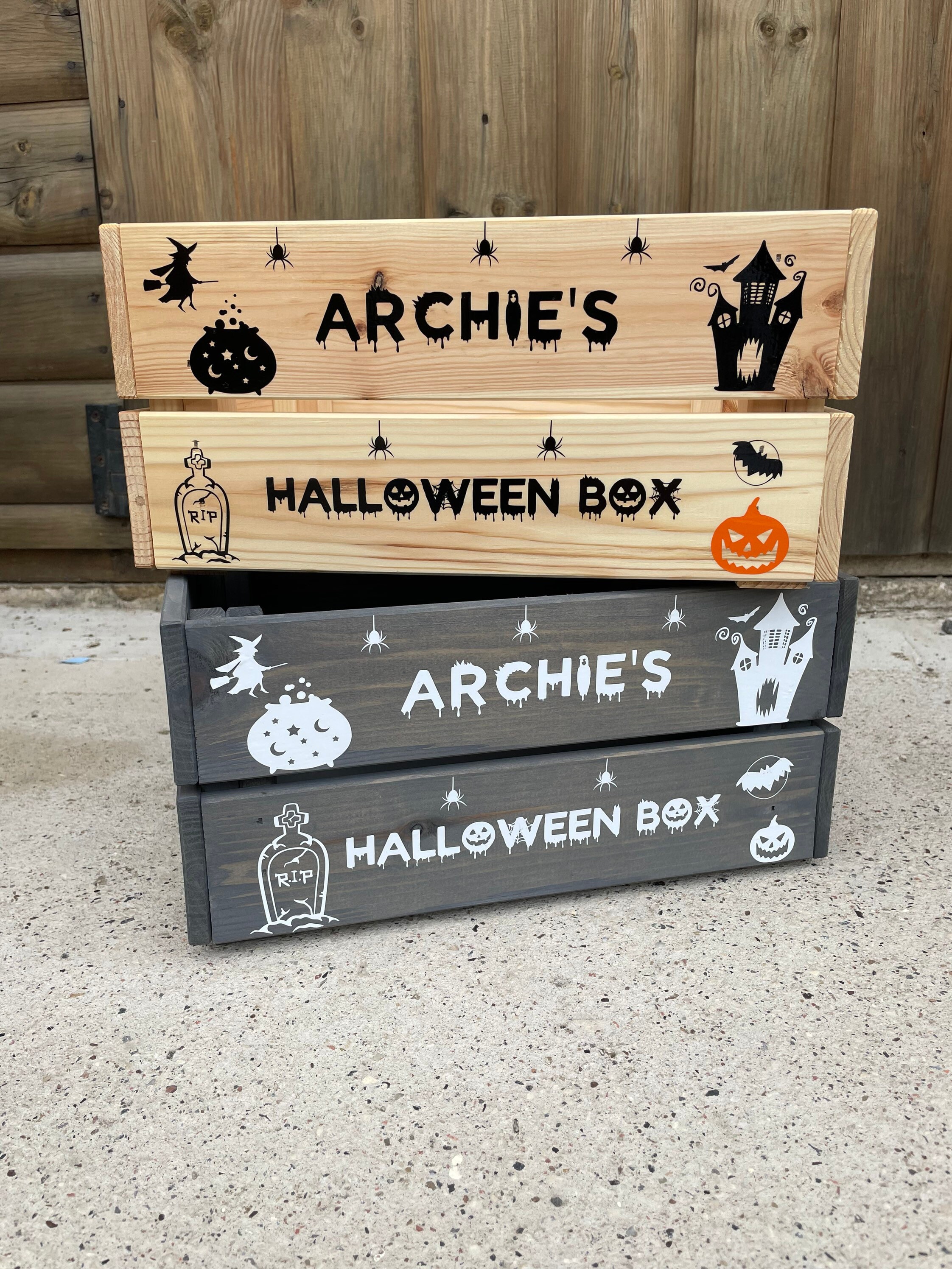 Personalised Halloween Crate Halloween Box Halloween | Etsy