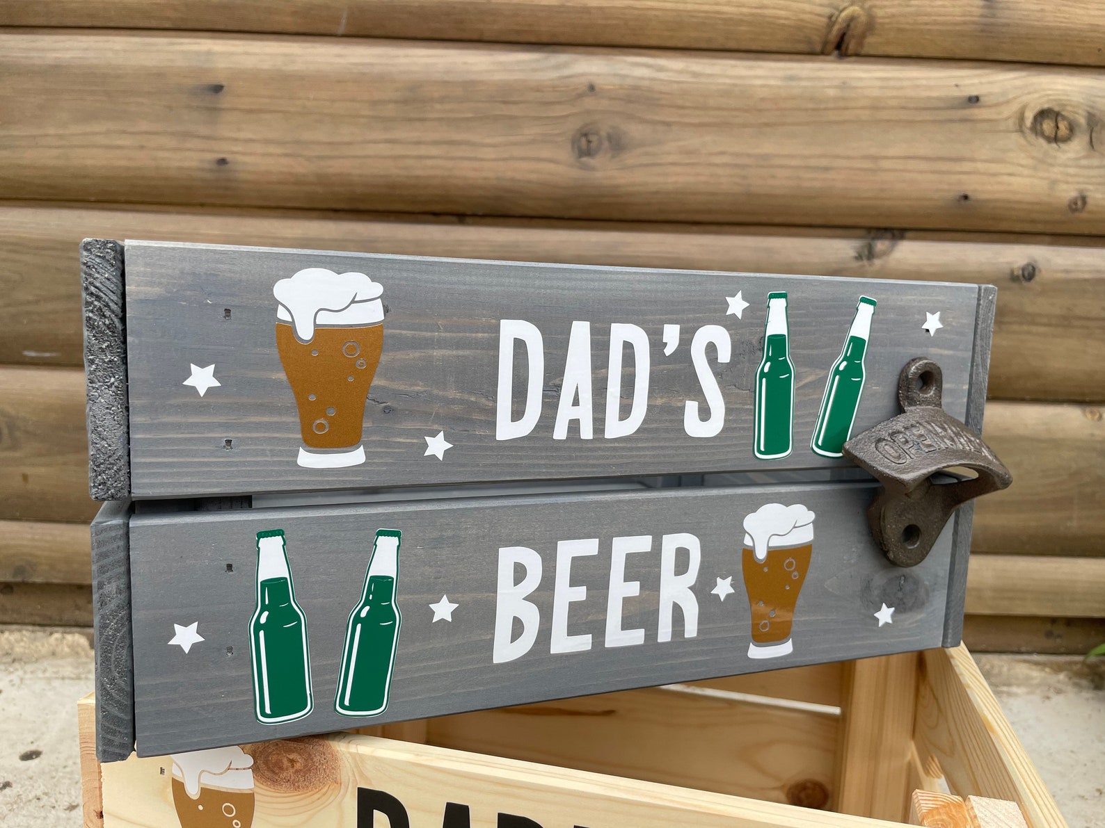 Personalised Beer Crate Daddys Beer Box Dads Beer | Etsy UK