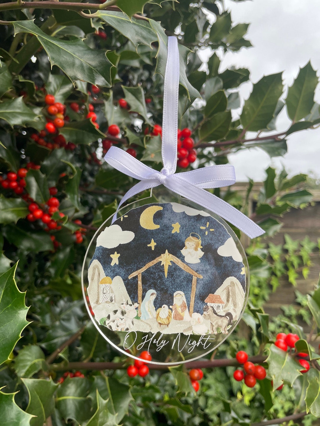 Nativity Christmas Bauble - Tree Bauble Nativity Scene - Christian ...