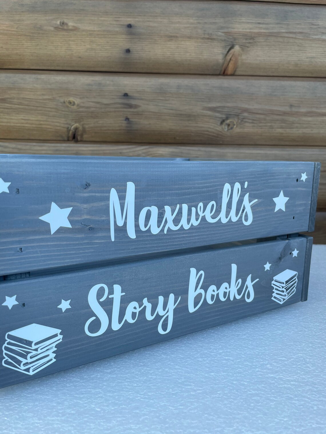 Personalised Book Crate little library story book box | Etsy