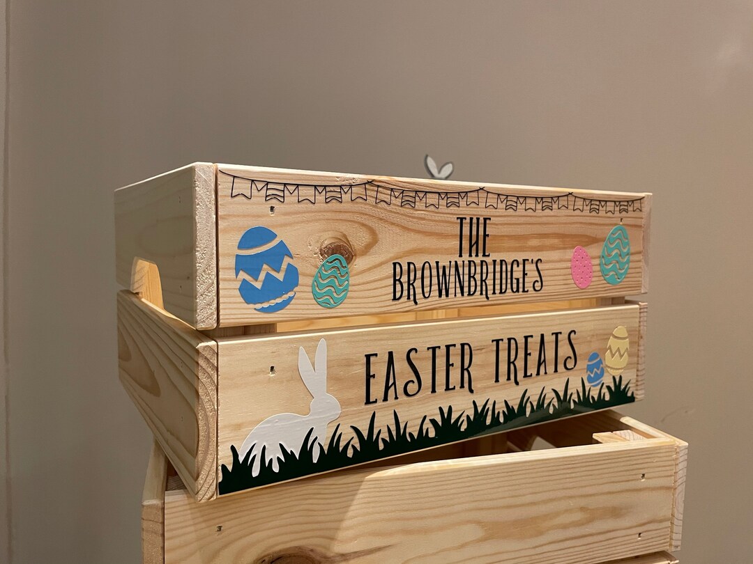 Personalised Easter Box - Personalised Easter Crate - Easter Treat Box ...