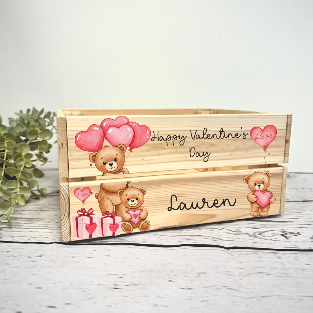 Personalized Valentine's Day Treat Crate: Custom Names - Etsy UK
