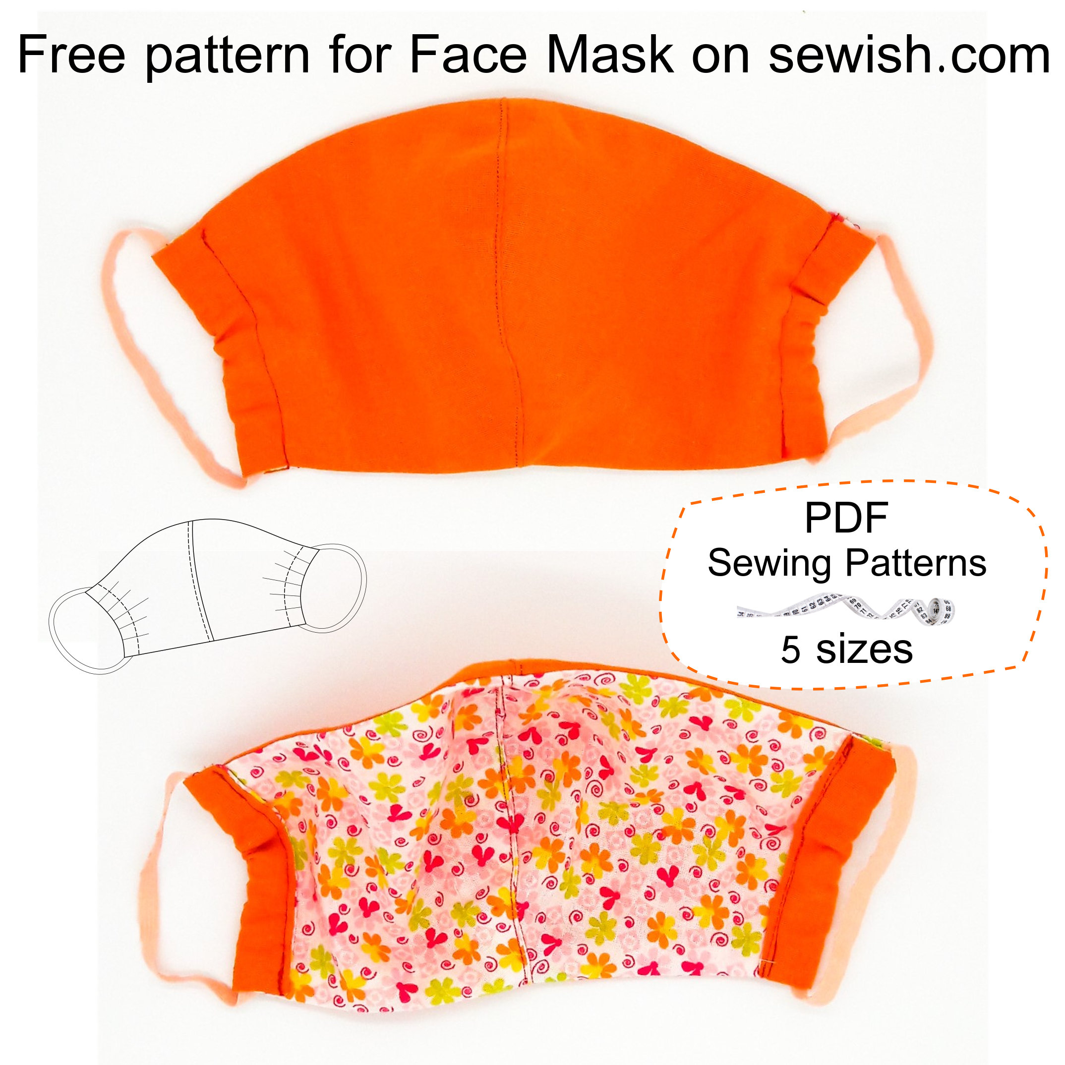 Pattern for Face Mask Face Mask PDF Sewing Pattern for - Etsy