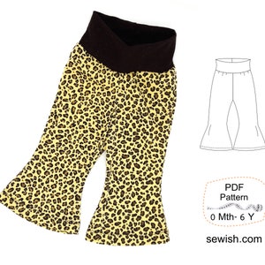 Flared Pants Baby Sewing Patterns, Baby Sewing Patterns for Girl, PDF ...