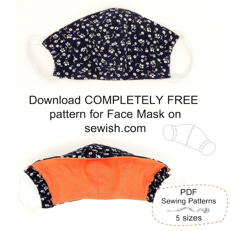 Pattern for Face Mask Face Mask PDF Sewing Pattern for - Etsy