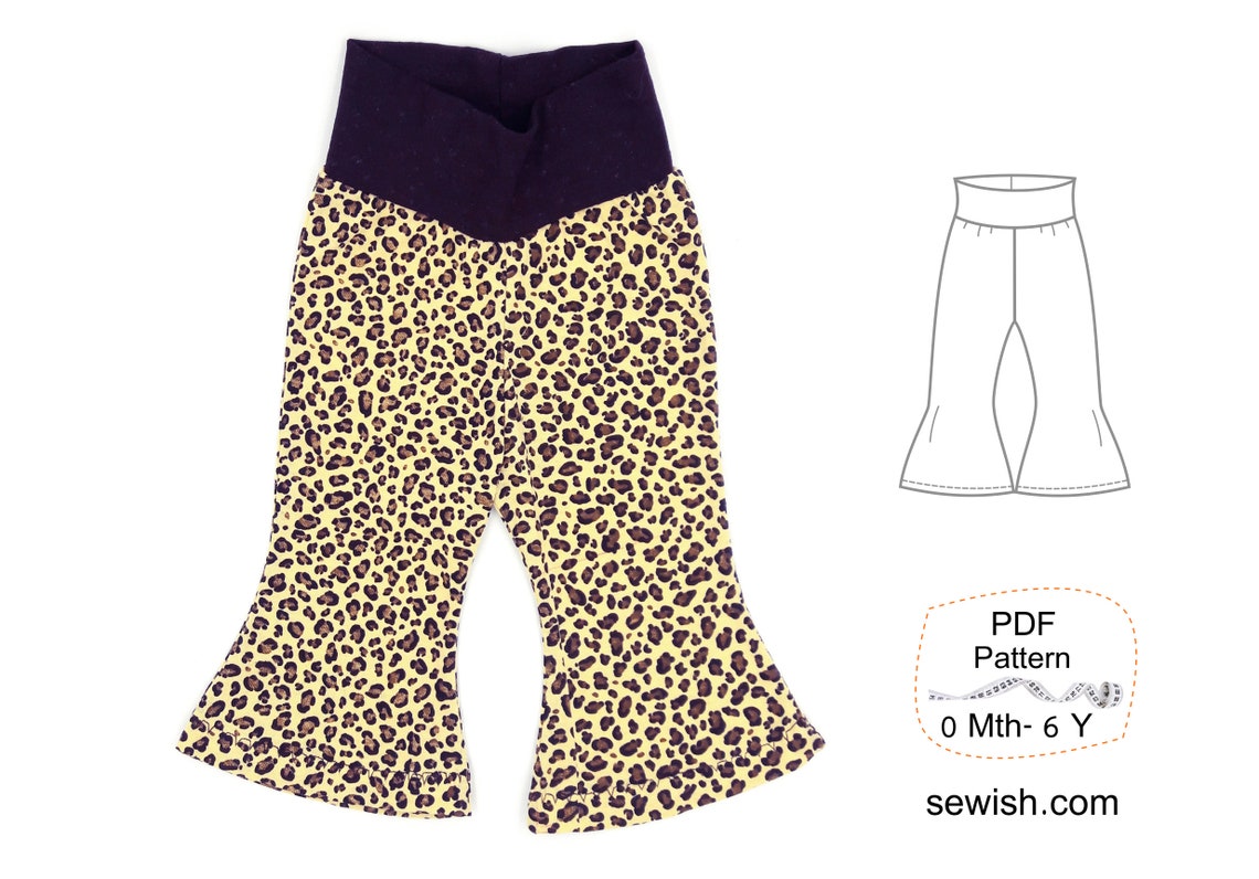 Flared Pants Baby Sewing Patterns, Baby Sewing Patterns for Girl, PDF ...
