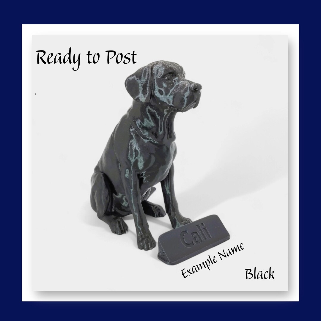 READY TO POST - Black Labrador Dog Statue/ornament - Custom ...