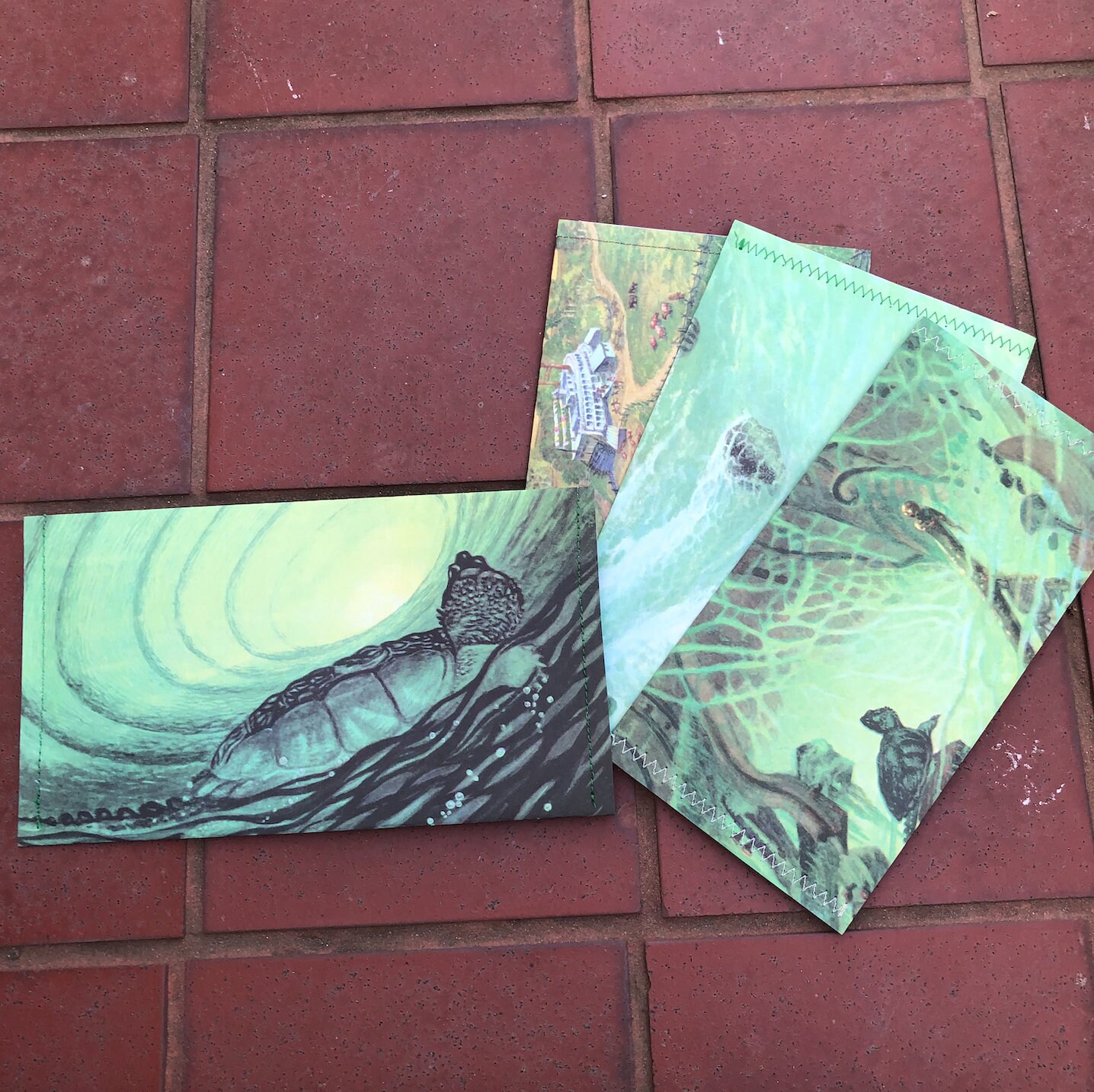 Set of 6 Snapping Turtle Themed Book Pages Recylced Paper Hand Sewn ...