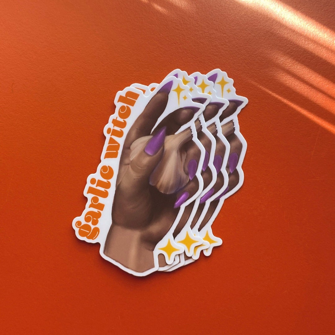 Garlic Witch Waterproof Sticker - Etsy
