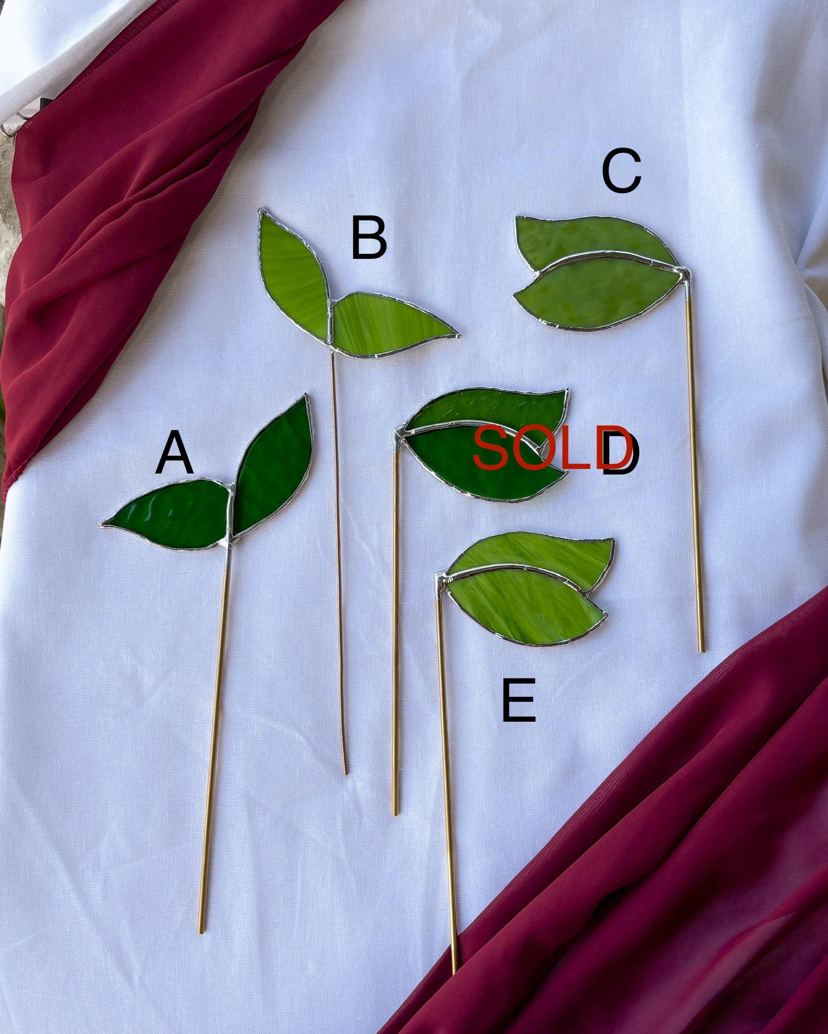 Stained Glass Leaf Plant Sticks - Etsy
