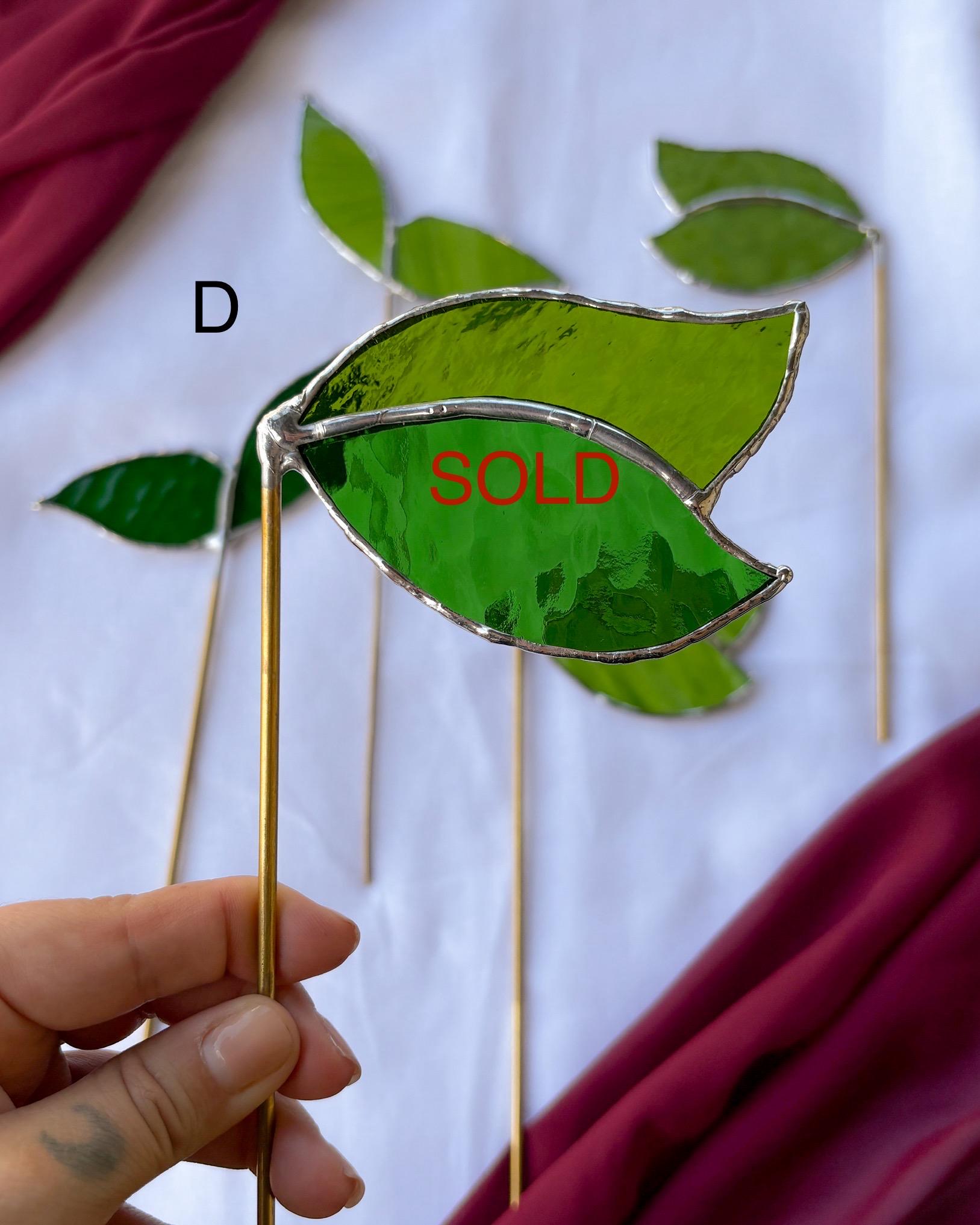 Stained Glass Leaf Plant Sticks - Etsy
