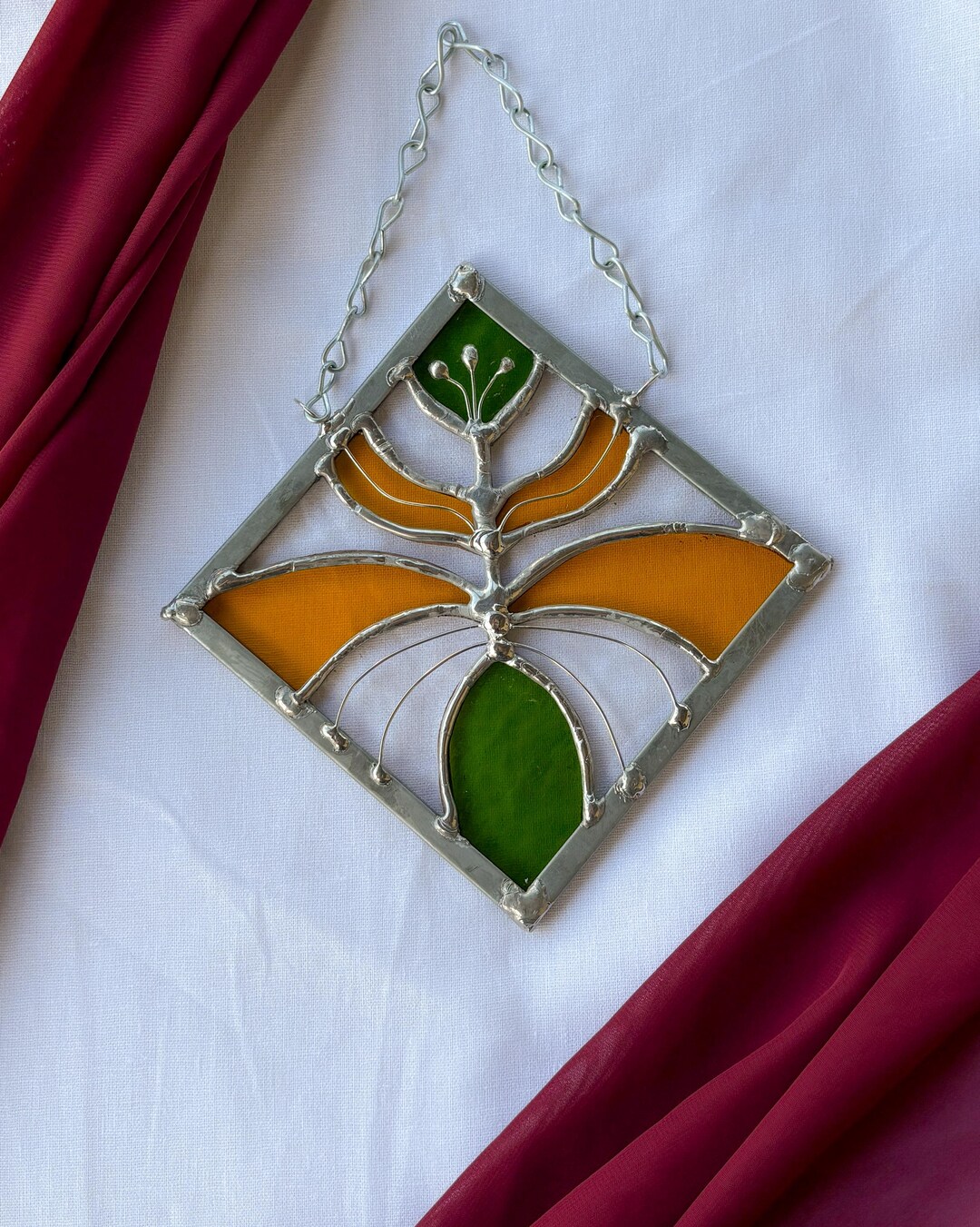 Art Deco Symmetry Suncatcher Stained Glass - Etsy