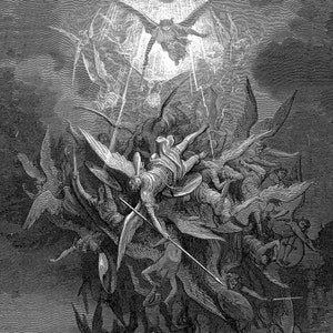 Gustave Dore Print. Almighty Power From John Milton's Paradise Lost ...