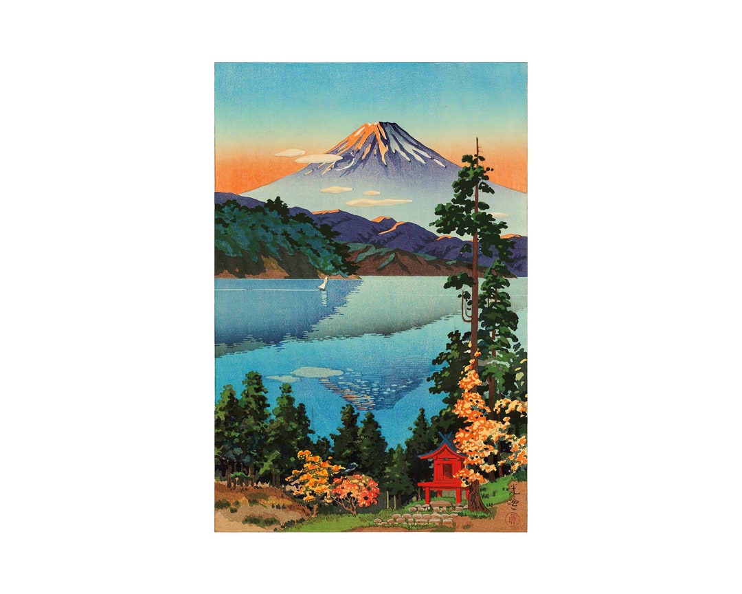 Tsuchiya Koitsu Print Lake Ashi in the Hakone Hills in Early Autumn ...