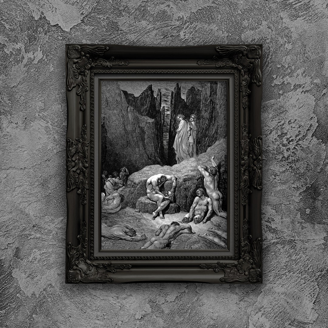 Gustave Dore Print Virgil Reproves Dante's Curiosity. Dante's Inferno ...