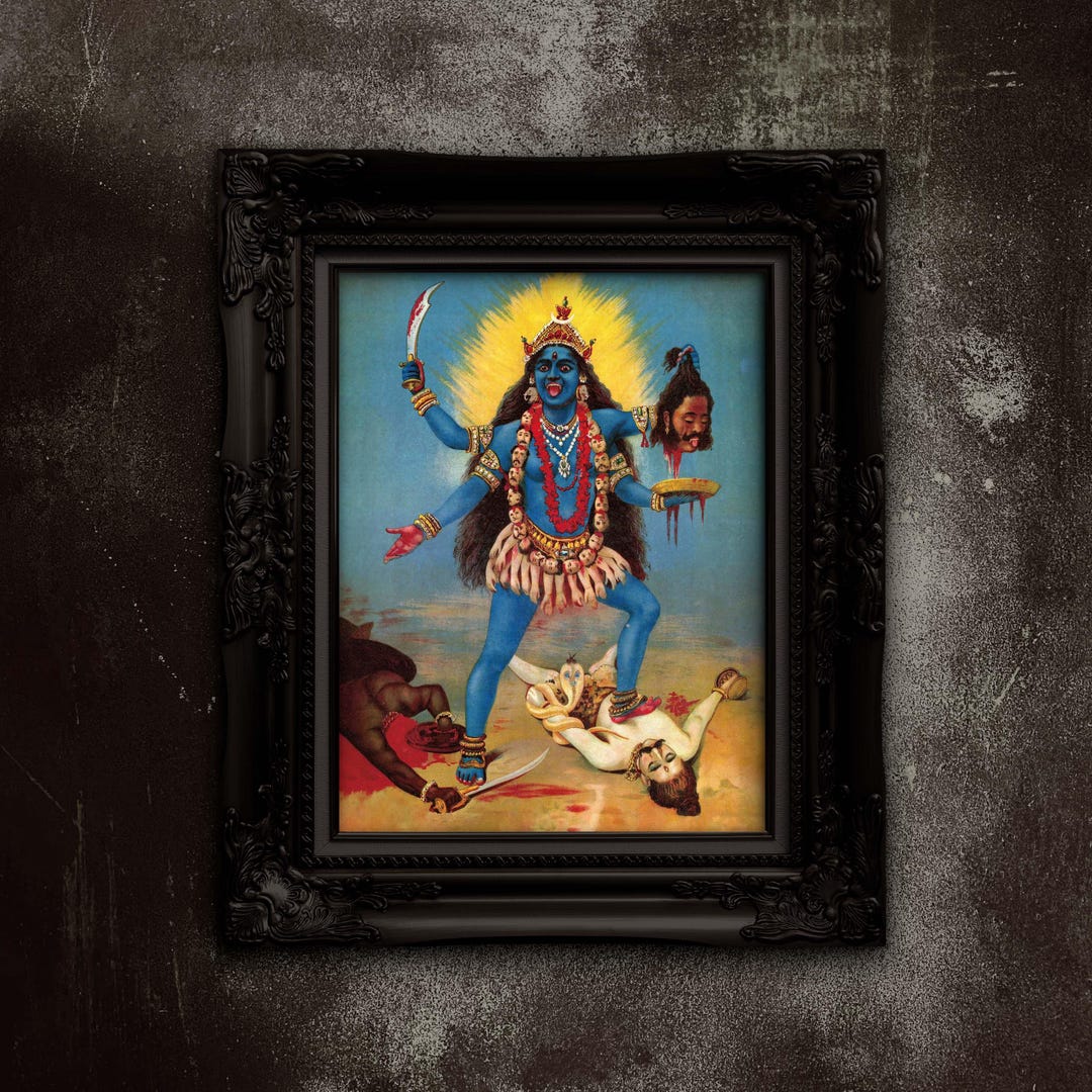 Goddess Kali Art Print: Ravi Varma Remastered Matte Poster - Etsy