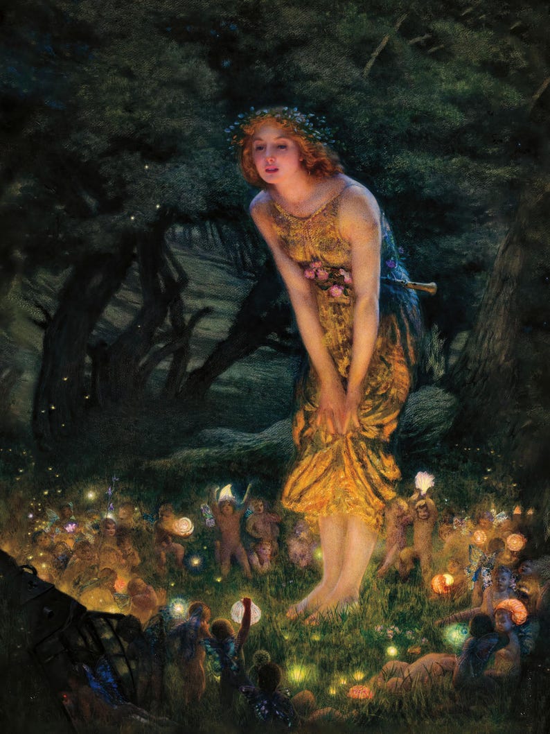 Midsummer Eve Fairy Art Canvas Print - Edward Robert Hughes ...