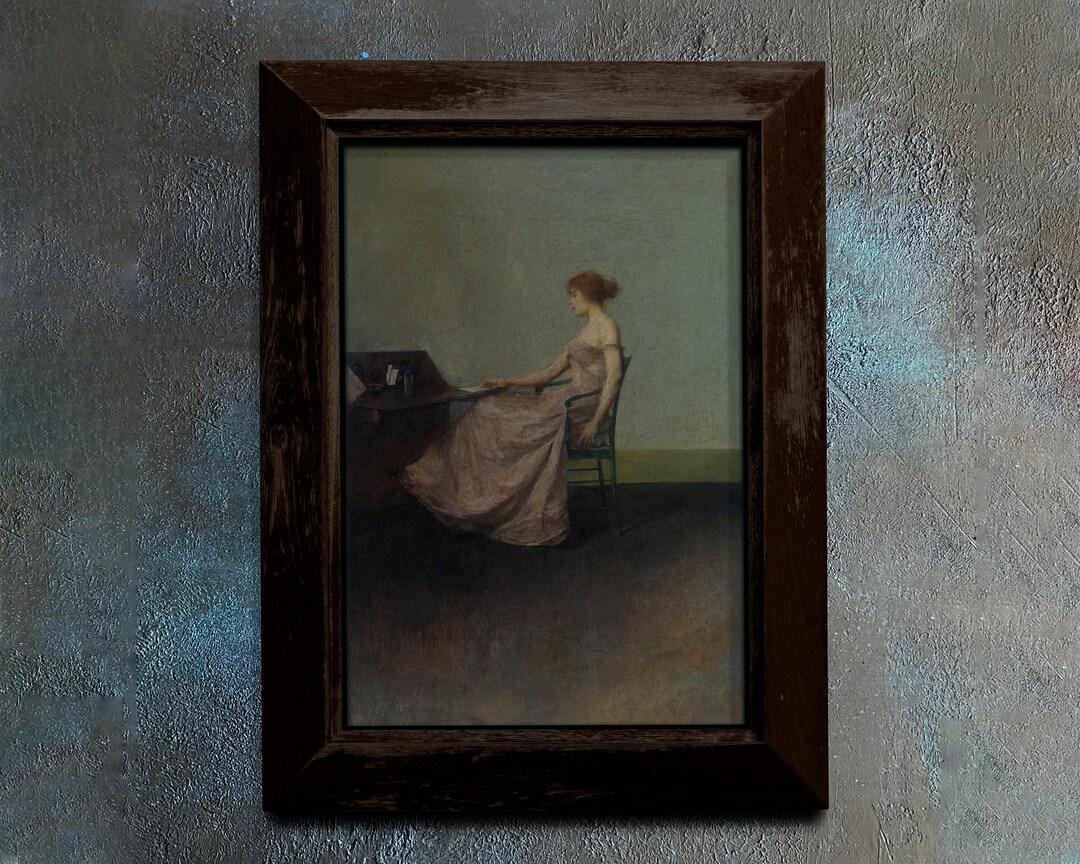 Woman Reading Art Print. Woman Reading Portrait. Antique Painting ...