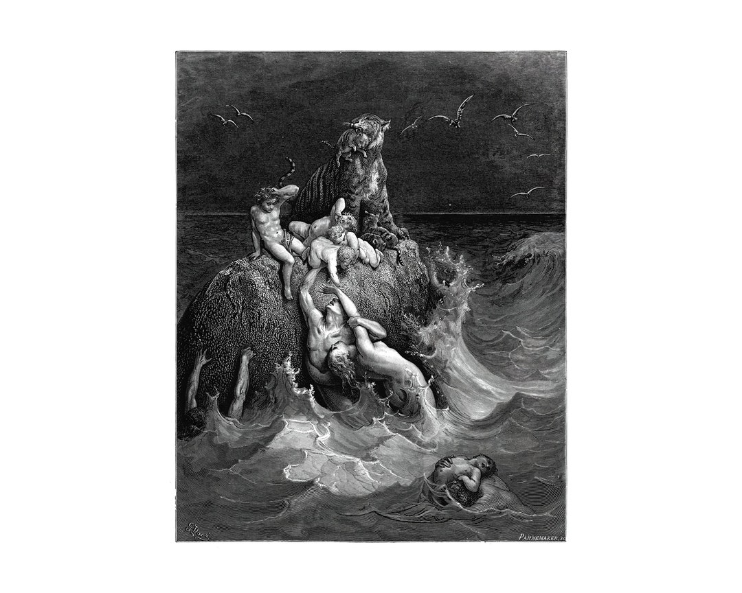 Deluge. Gustave Dore Print. Noah. Old Testament Art. Apocalypse ...