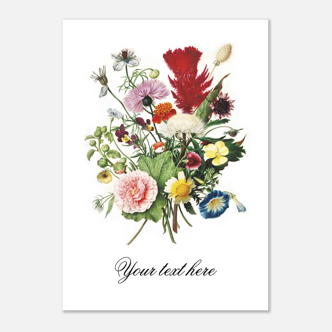 Personalized Flower Bouquet Poster – Botanical Wall Art - Etsy