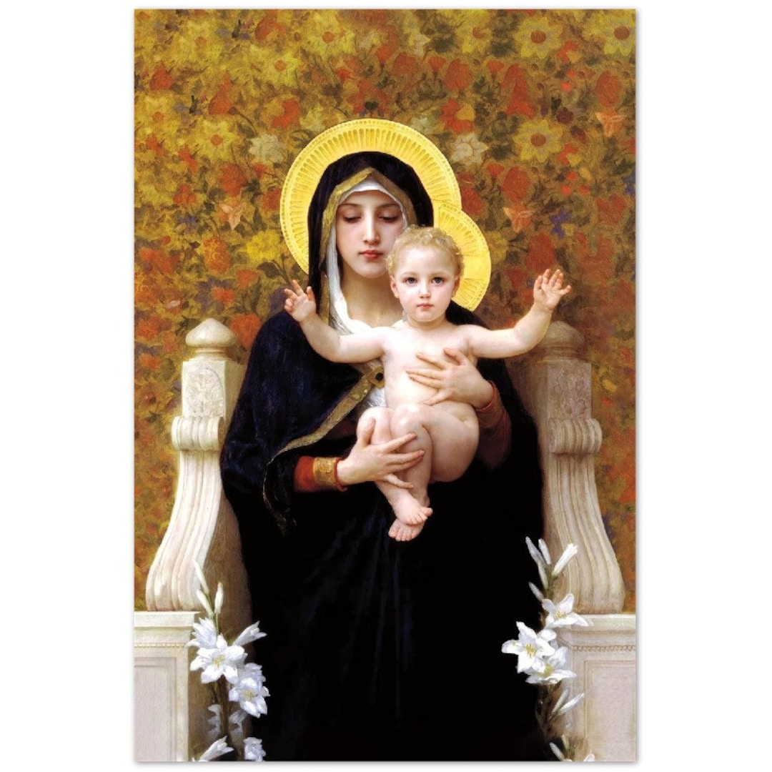 Madonna of Lilies by William-adolphe Bouguereau Art Print. Bouguereau ...