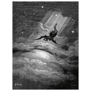 Lucifer the Fallen Angel Vintage Poster | Gothic Home Décor | Occult ...