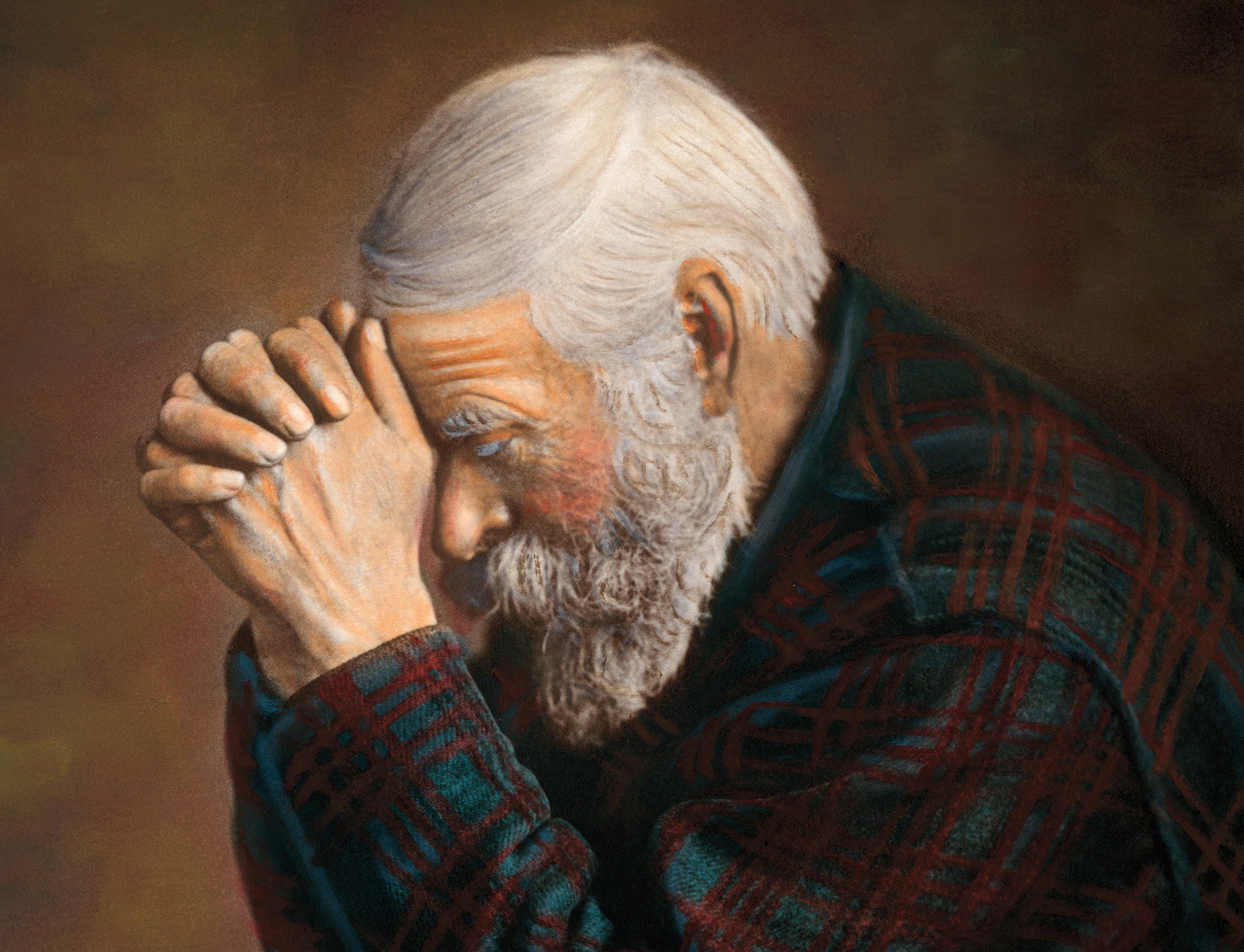 Grace by Eric Enstrom Print: Man Praying Over Bread, Vintage Christian ...