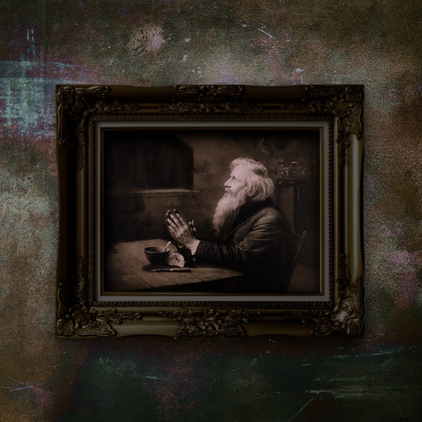 Old Man Praying Over Food Art - Etsy