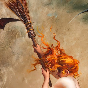 Luis Ricardo Falero the Witch. Witch Art Print. Witch on Broom ...