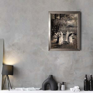 Circle of Witches Vintage Women Dancing Print Poster. Digitally ...