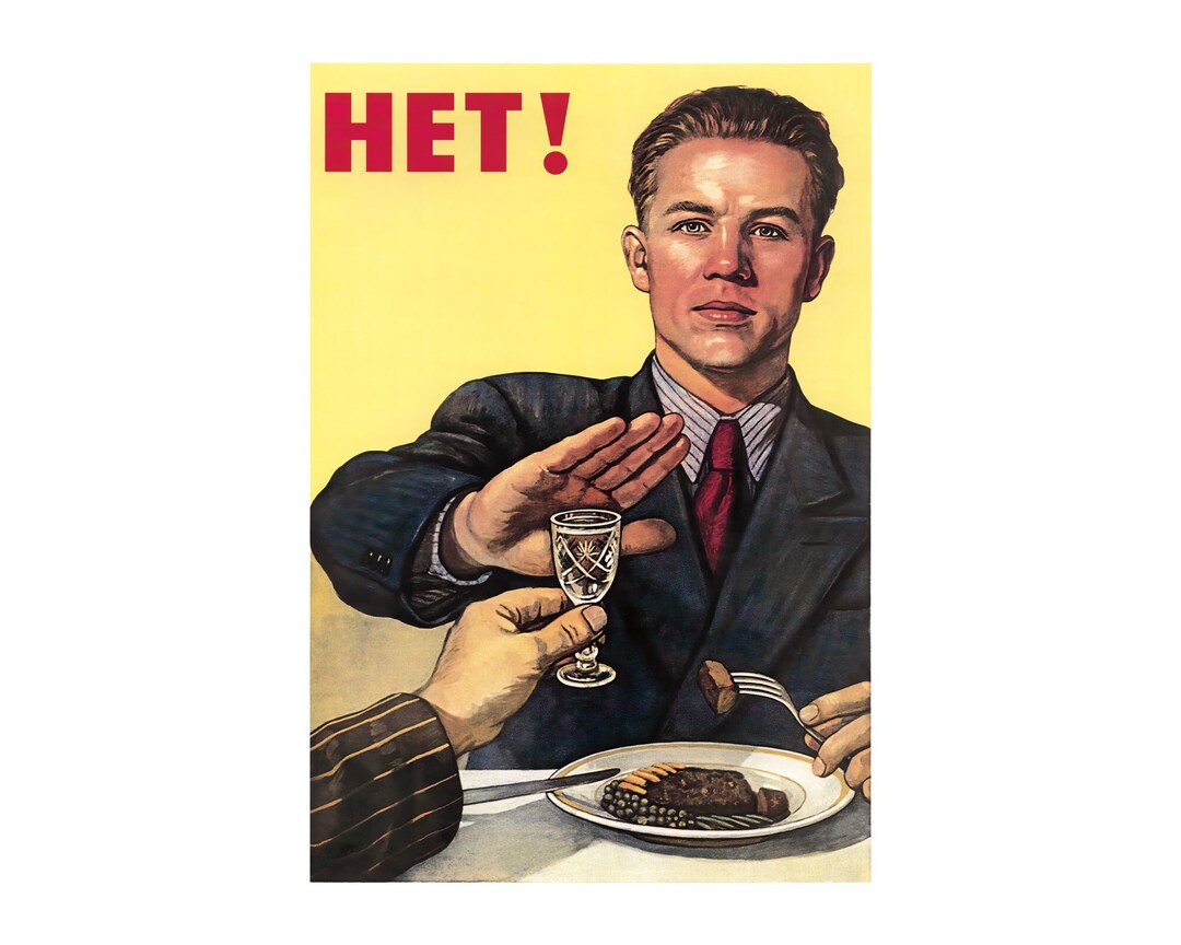 Vintage Soviet Anti Alcohol Propaganda Poster, Kitchen Wall Art - Etsy