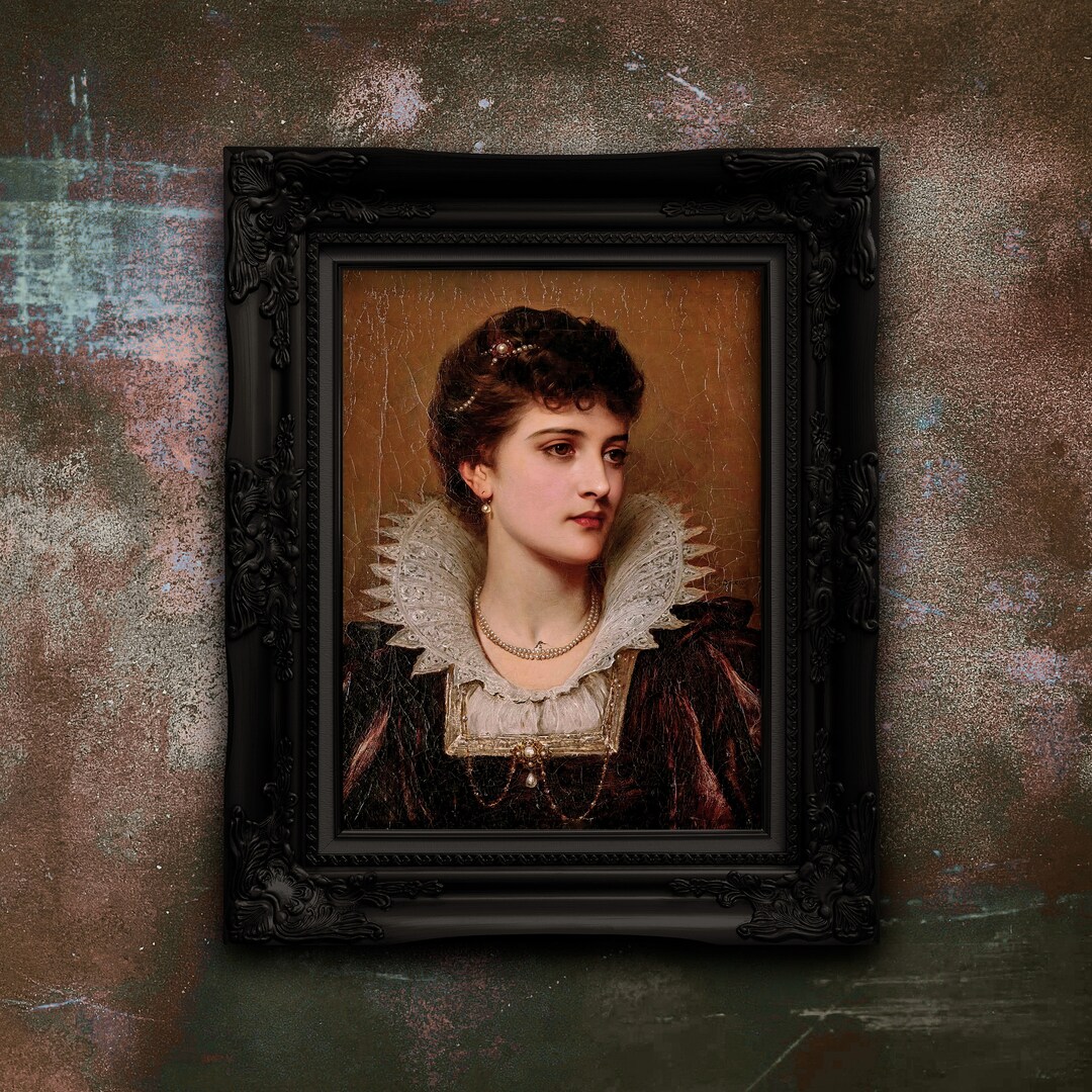 Vintage Woman Portrait. Amy Robsart by Thomas Francis Dicksee. Premium ...