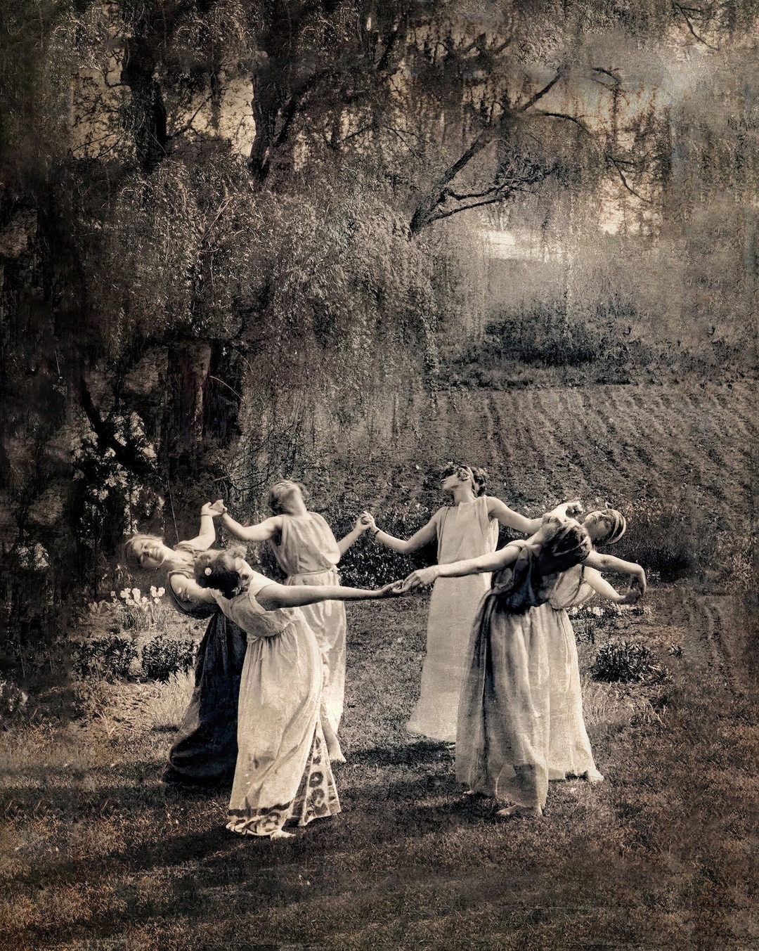 Circle of Witches Vintage Women Dancing Print Poster. Digitally ...