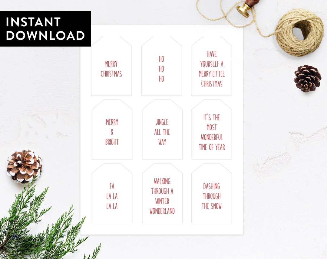 Printable Rae Dunn Inspired Christmas Gift Tags, Digital Christmas Gift ...