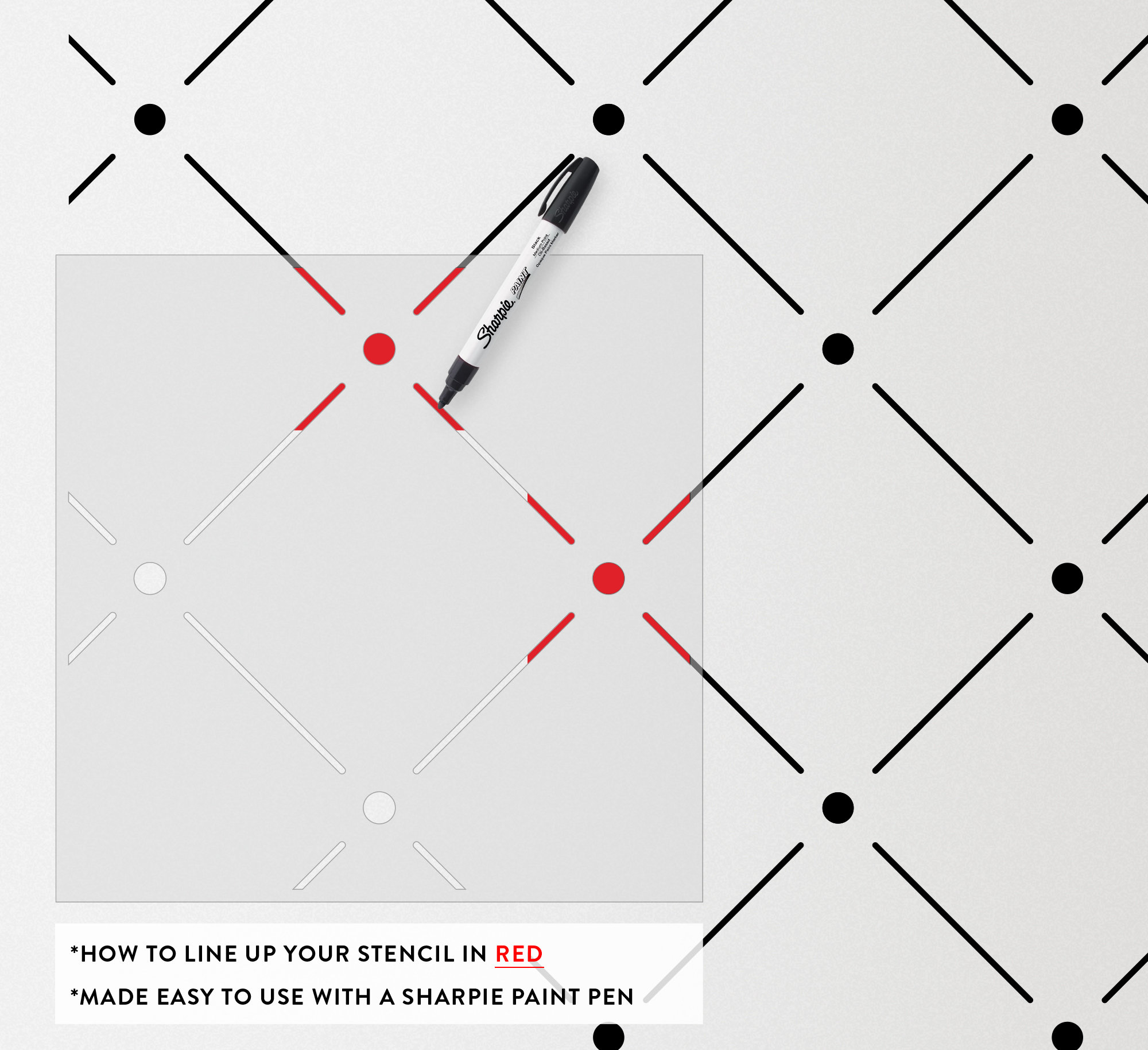 Geometric Wall Stencil Square Plaid Wall Stencil Diagonal - Etsy