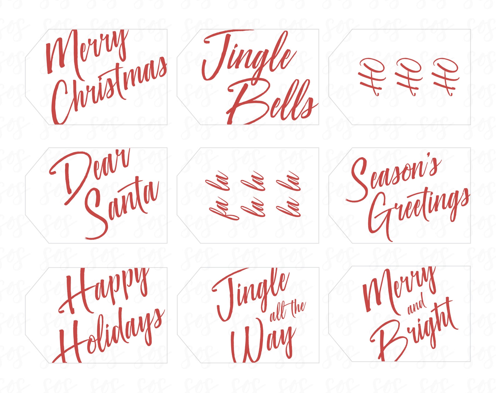 Printable Christmas Gift Tags, Modern Christmas Gift Tags, Script Gift ...