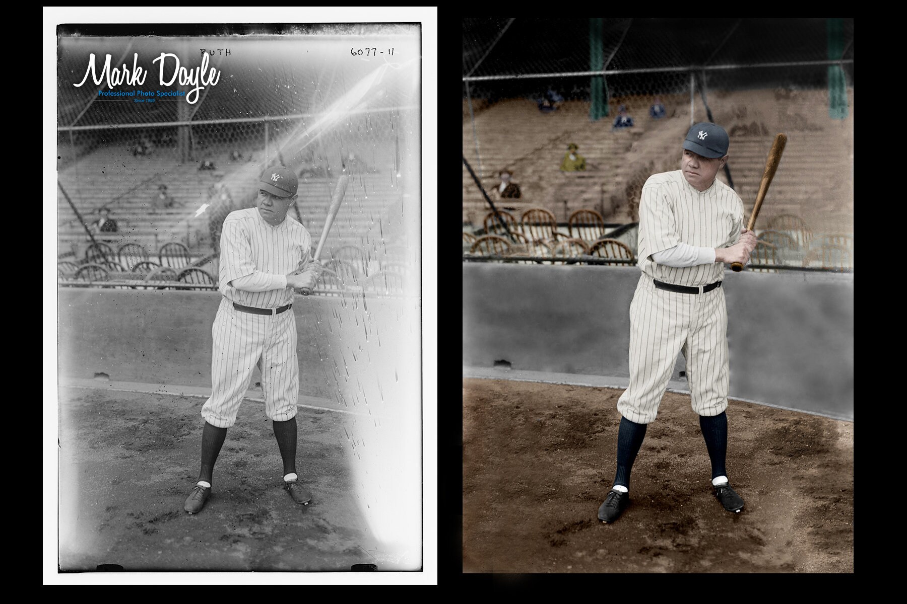 Legendary Yankee Babe Ruth - COLORIZED - Etsy