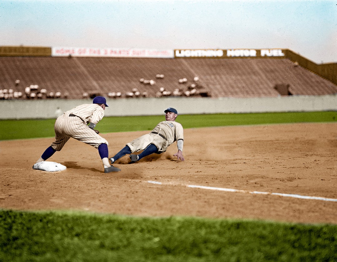 Babe Ruth Legendary Ny Yankees Baseball Player Colorized Etsy