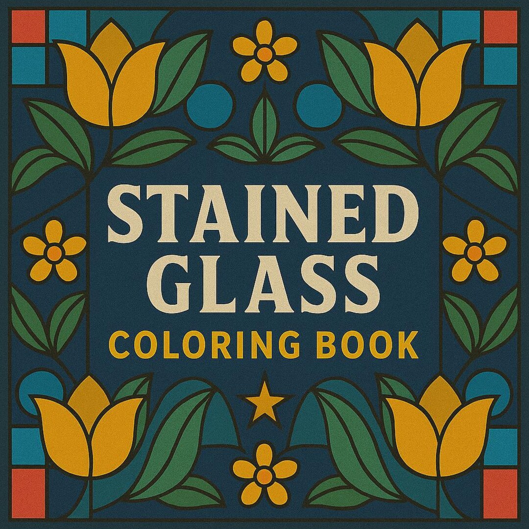 Stained Glass Coloring Book – Intricate Window Designs and Geometric ...