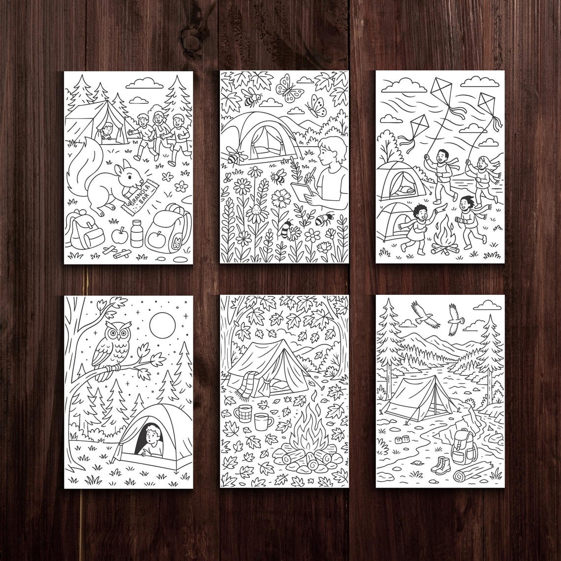 Camping Coloring Book – Outdoor Adventure Printables for Adults and ...