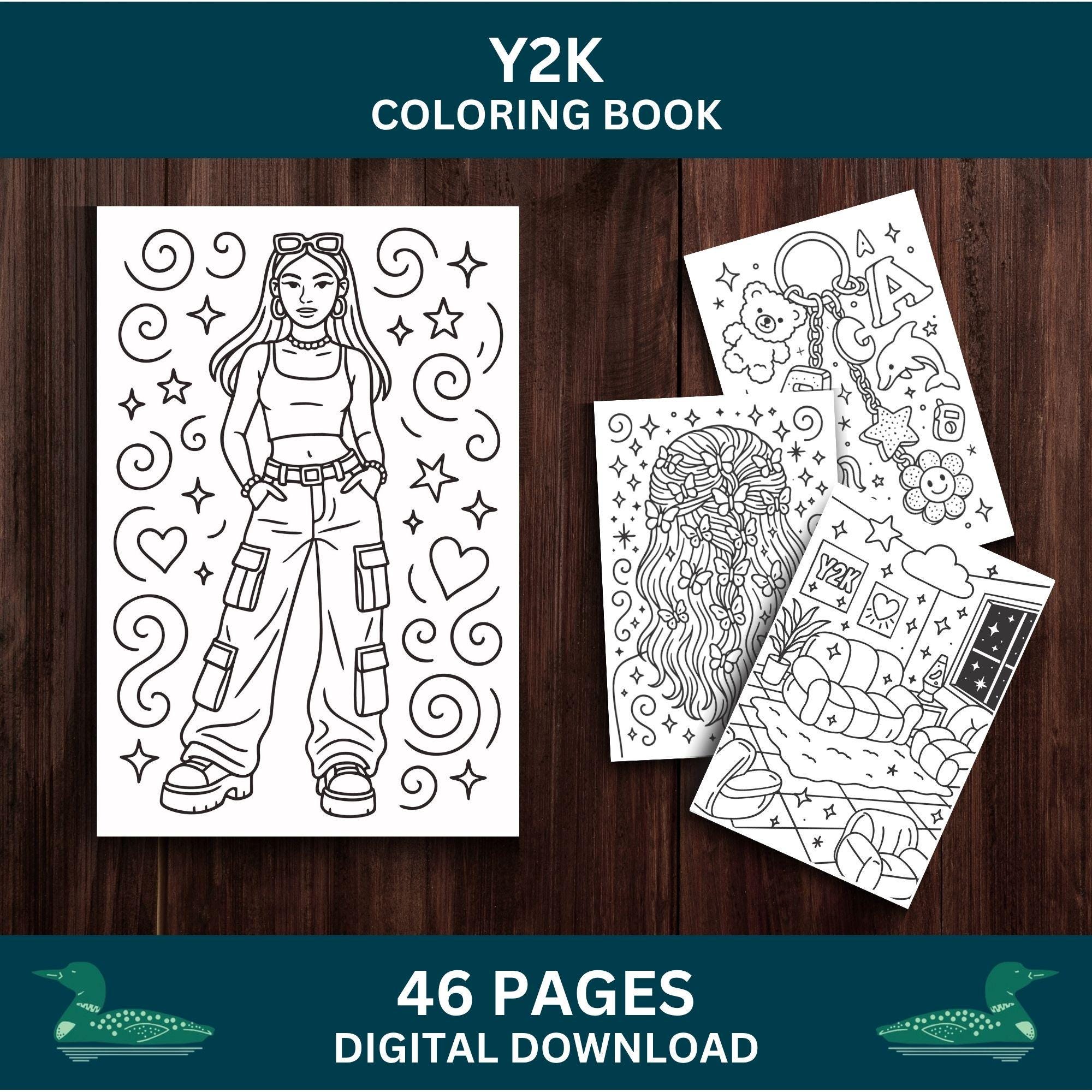 Y2K Coloring Book – Retro Tech, Aesthetic Icons and Pop Style ...