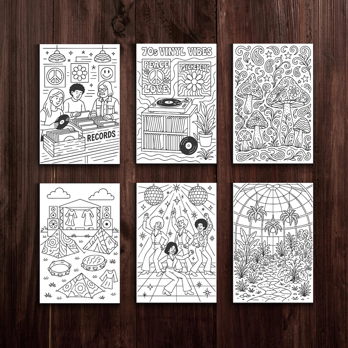 70s Coloring Book – Vintage Vibes & Groovy Scenes | Retro Aesthetic ...