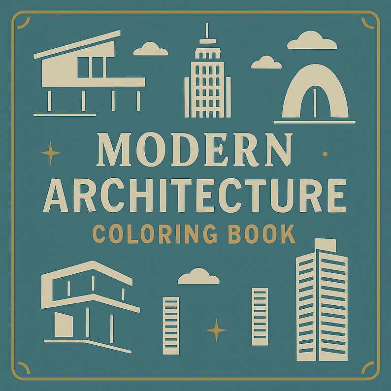 Modern Architecture Coloring Book – Contemporary Homes & Buildings ...
