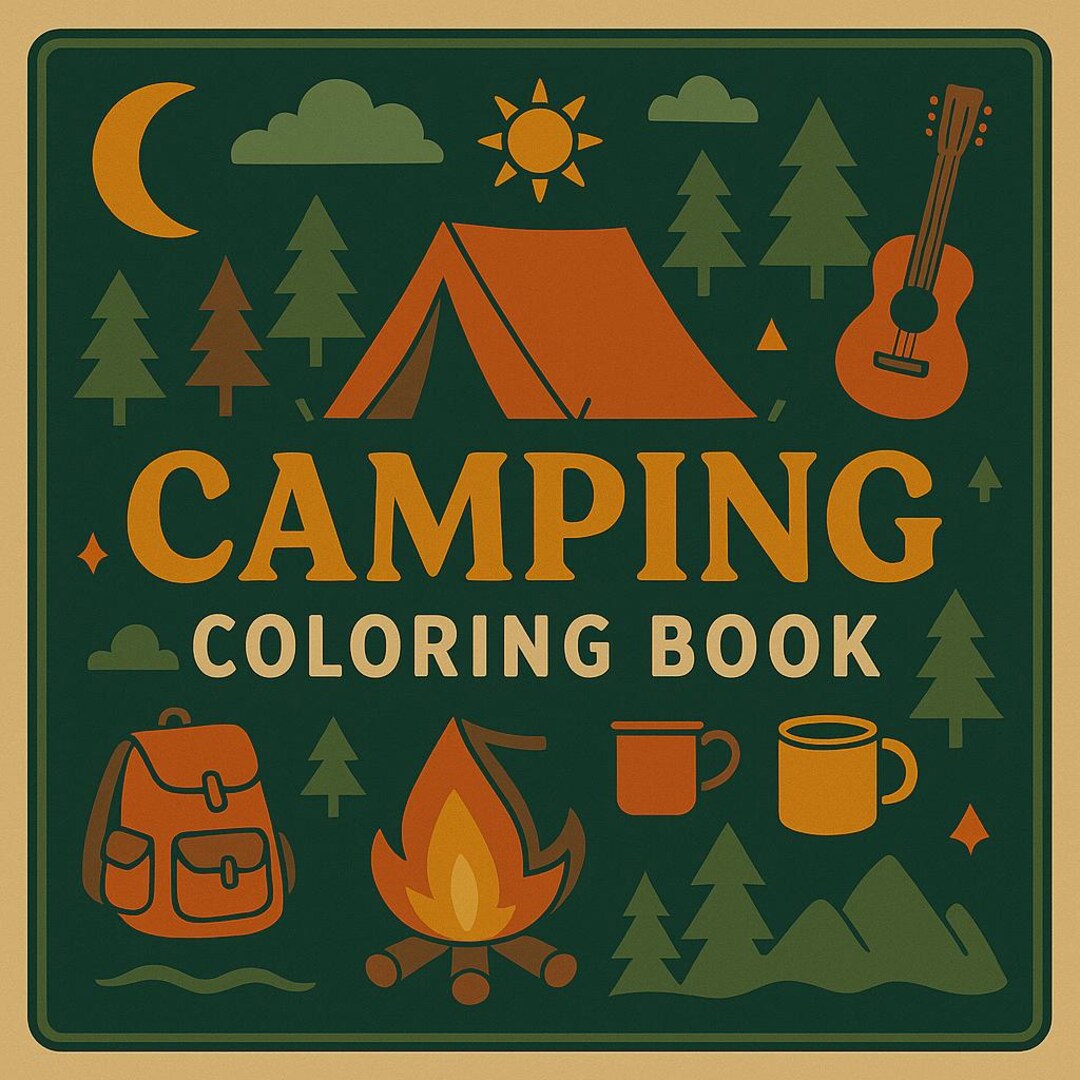 Camping Coloring Book – Outdoor Adventure Printables for Adults and ...