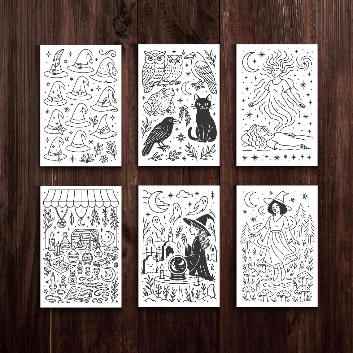 Witchy Coloring Book – Magical Printables With Crystals, Herbs, Moons ...
