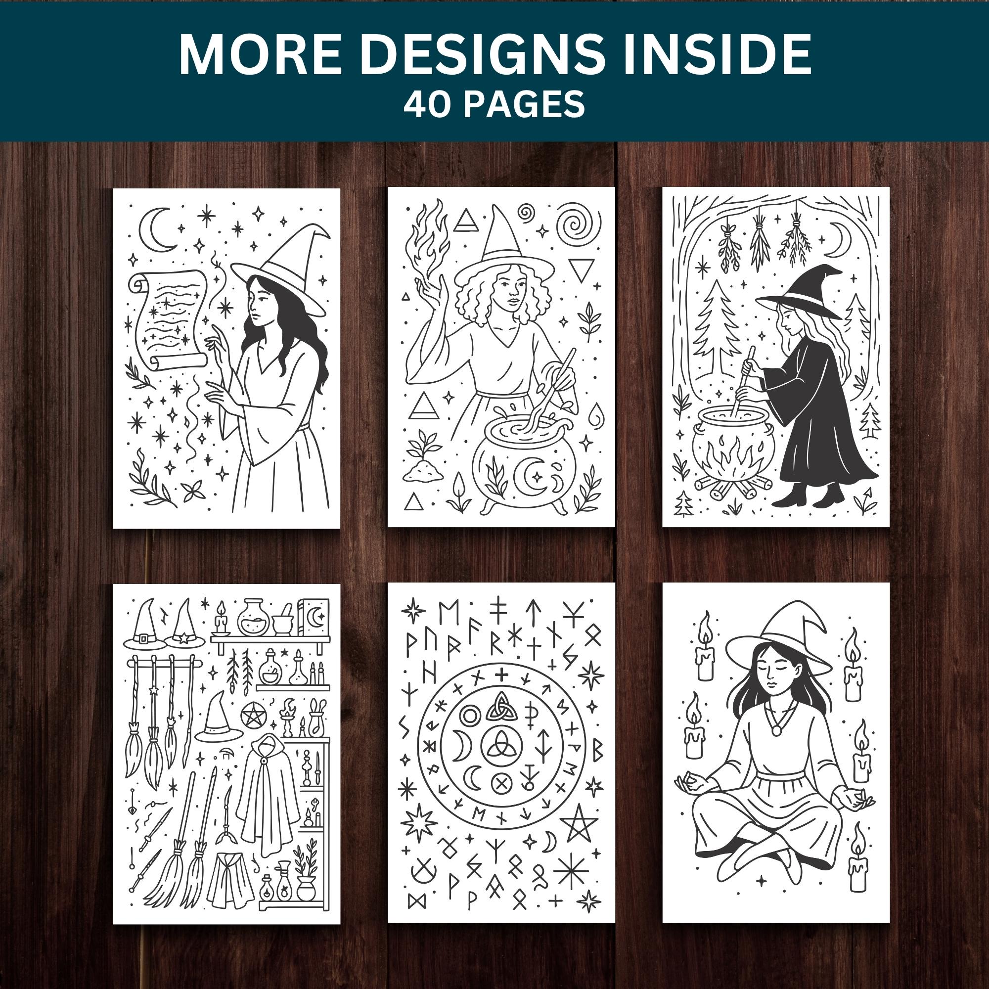 Witchy Coloring Book – Magical Printables With Crystals, Herbs, Moons ...
