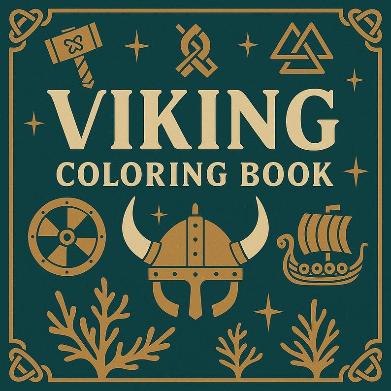 Viking Coloring Book – Norse Mythology, Warriors and Longships ...