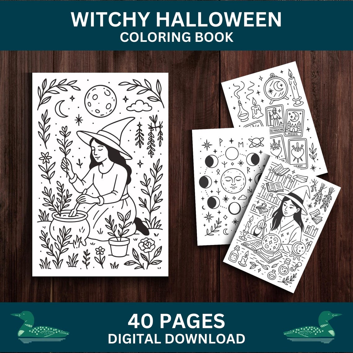 Witchy Coloring Book – Magical Printables With Crystals, Herbs, Moons ...